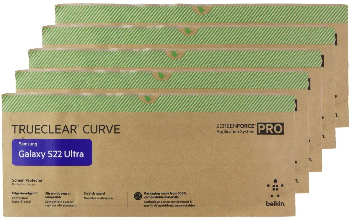 Refurbished Belkin ScreenForce Pro TrueClear Curve for Galaxy S22 Ultra ...
