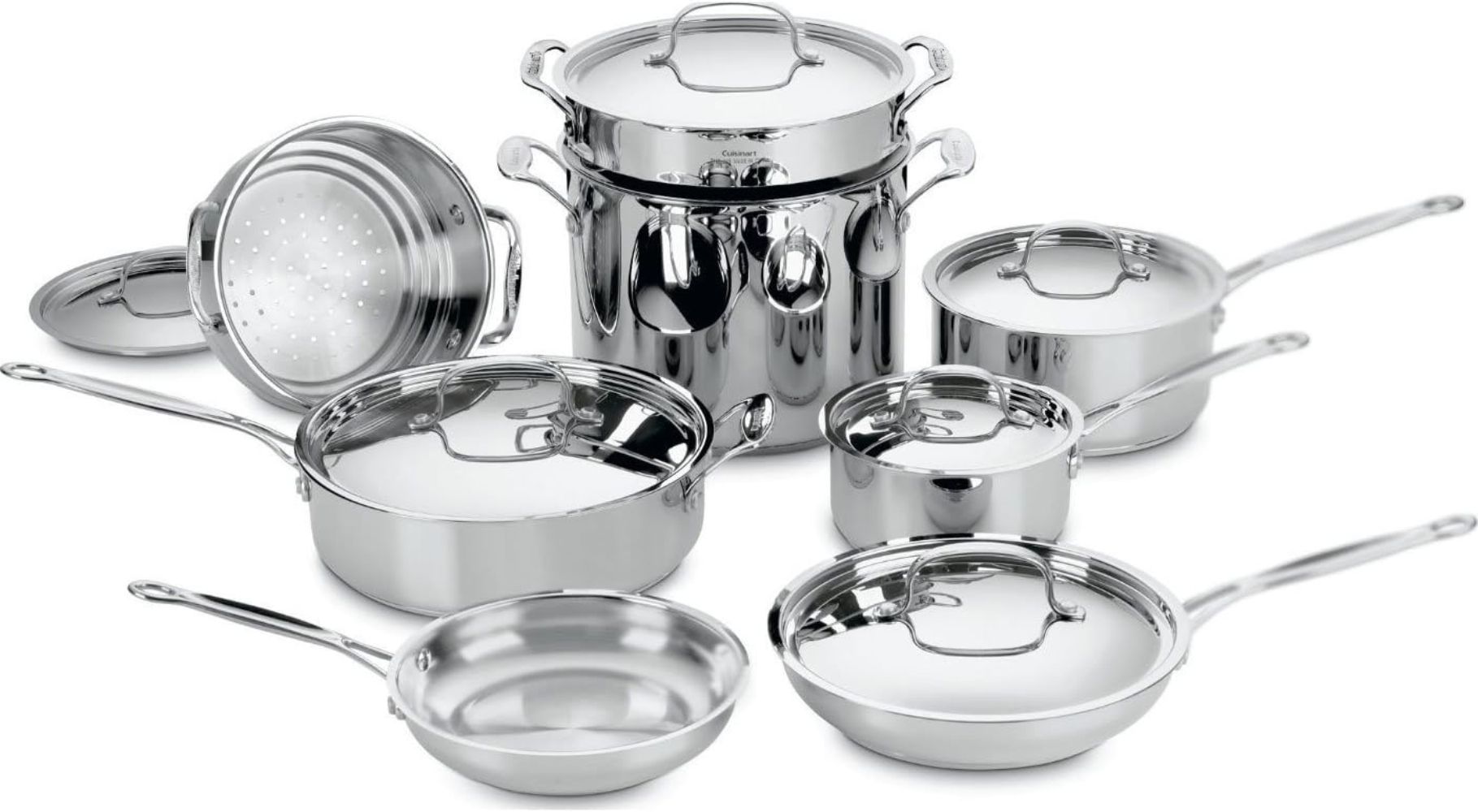 Refurbished Cuisinart 77-14 Chef's Classic Cookware Set 14-Piece ...