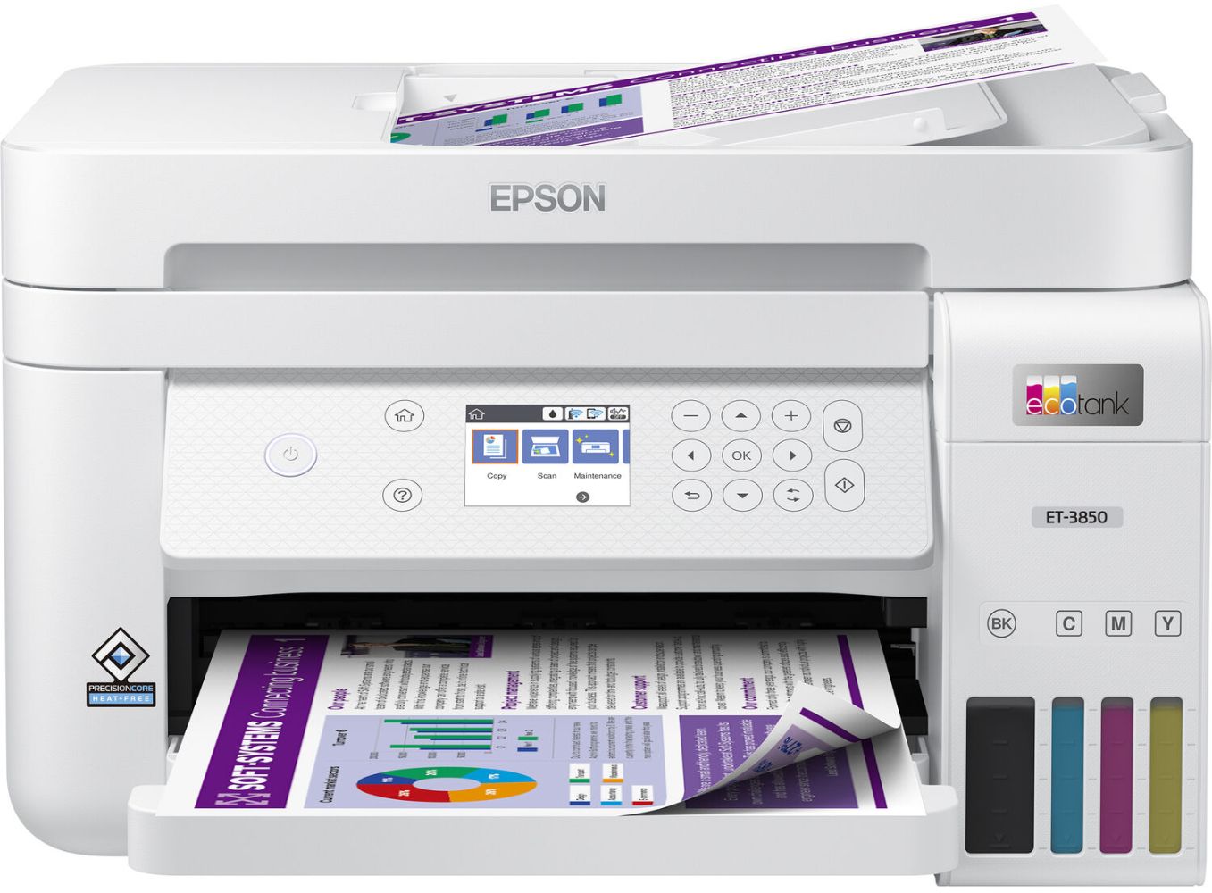 Refurbished Epson EcoTank ET-3850 Wireless Color All-in-One Cartridge ...