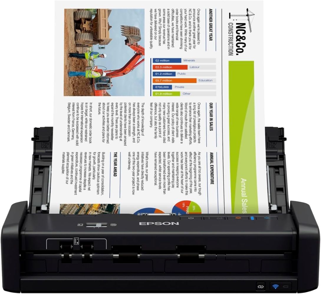 Refurbished Epson WorkForce ES-300W Wireless Portable Duplex Document ...