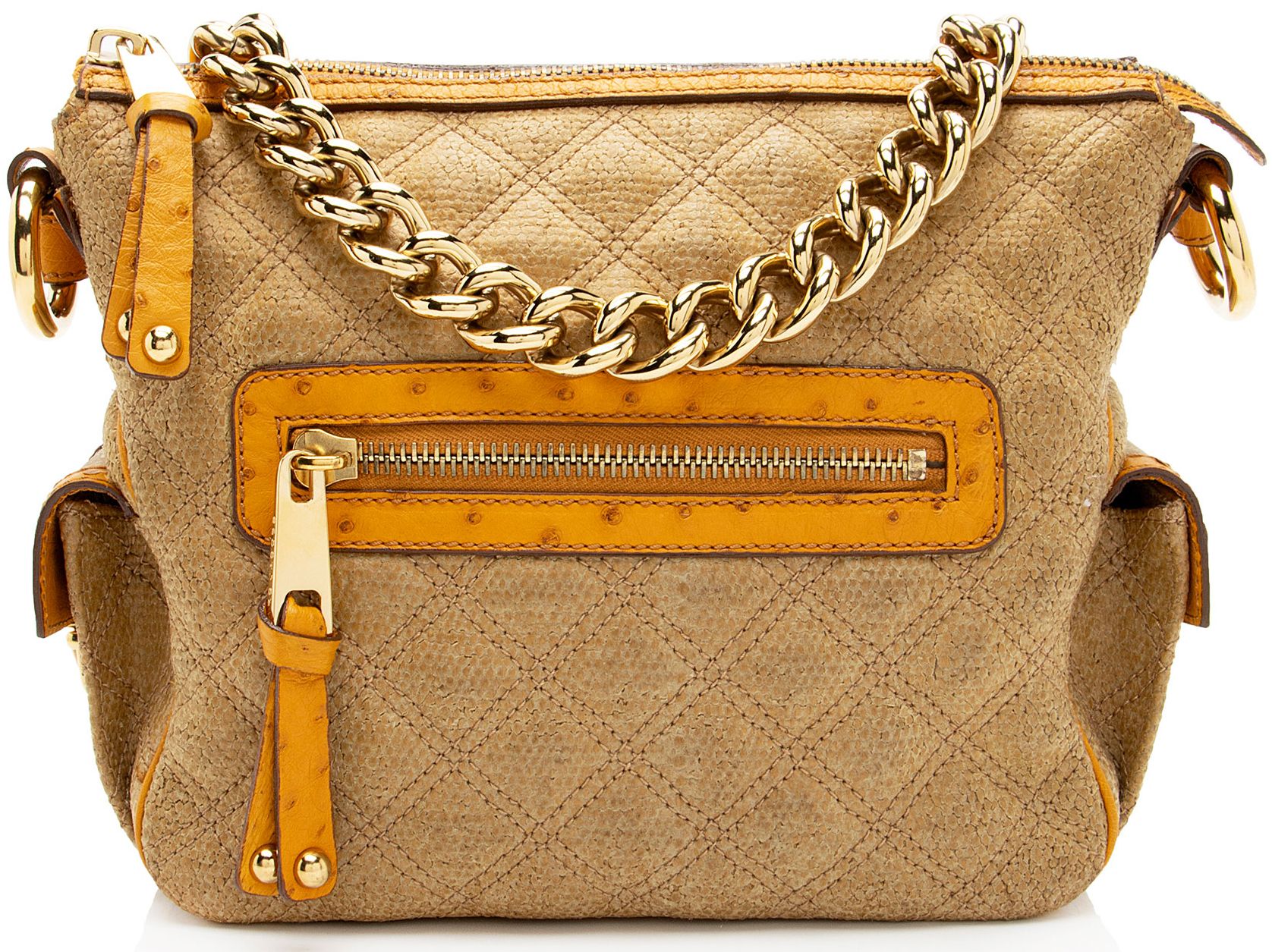 Refurbished Marc Jacobs Coated Canvas Ostrich Stam Hobo | Reebelo