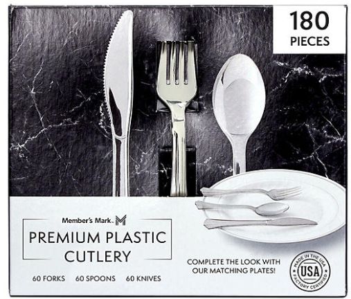 Refurbished Member's Mark Premium Silver-Look Cutlery Combo 180 ct ...