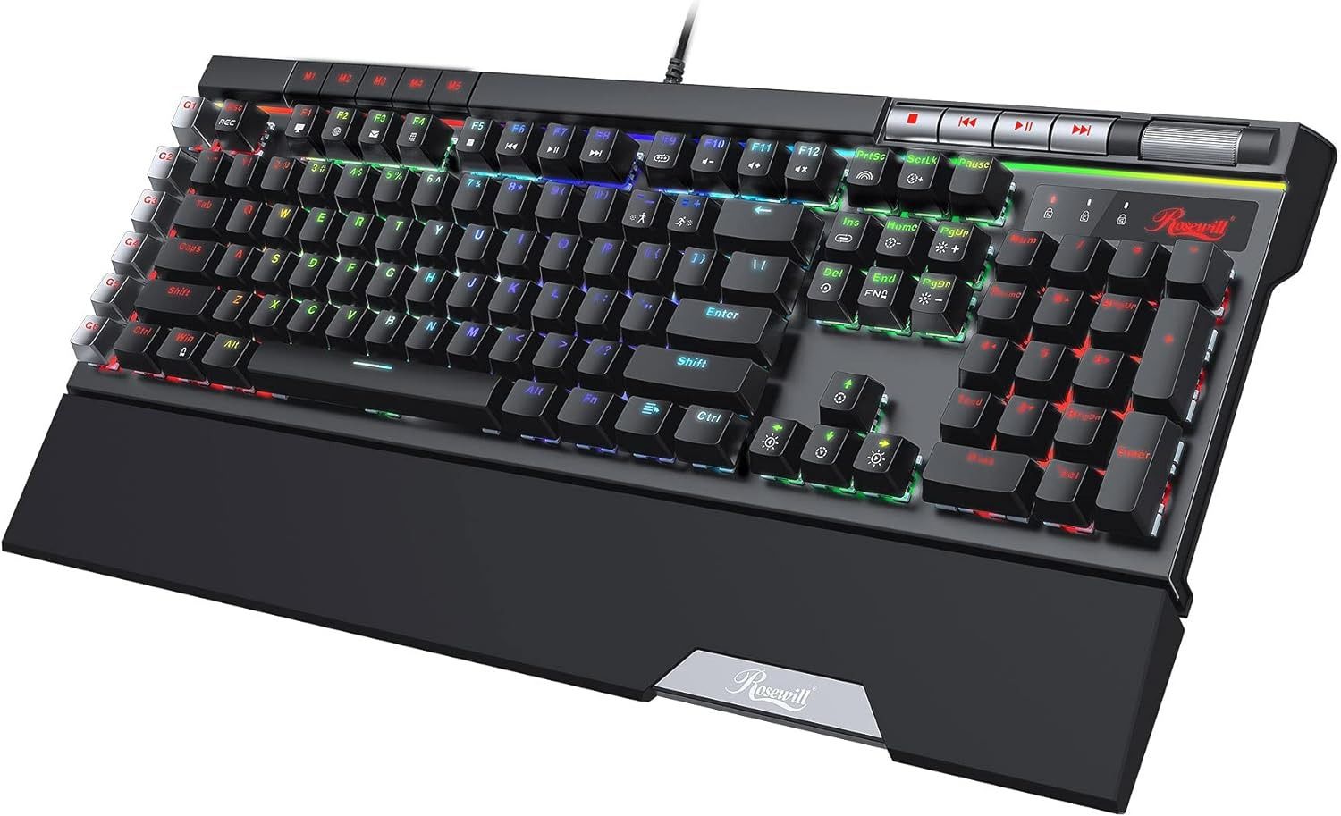 Refurbished Rosewill Blitz K50 RGB BR Wired Gaming Tactile Mechanical ...