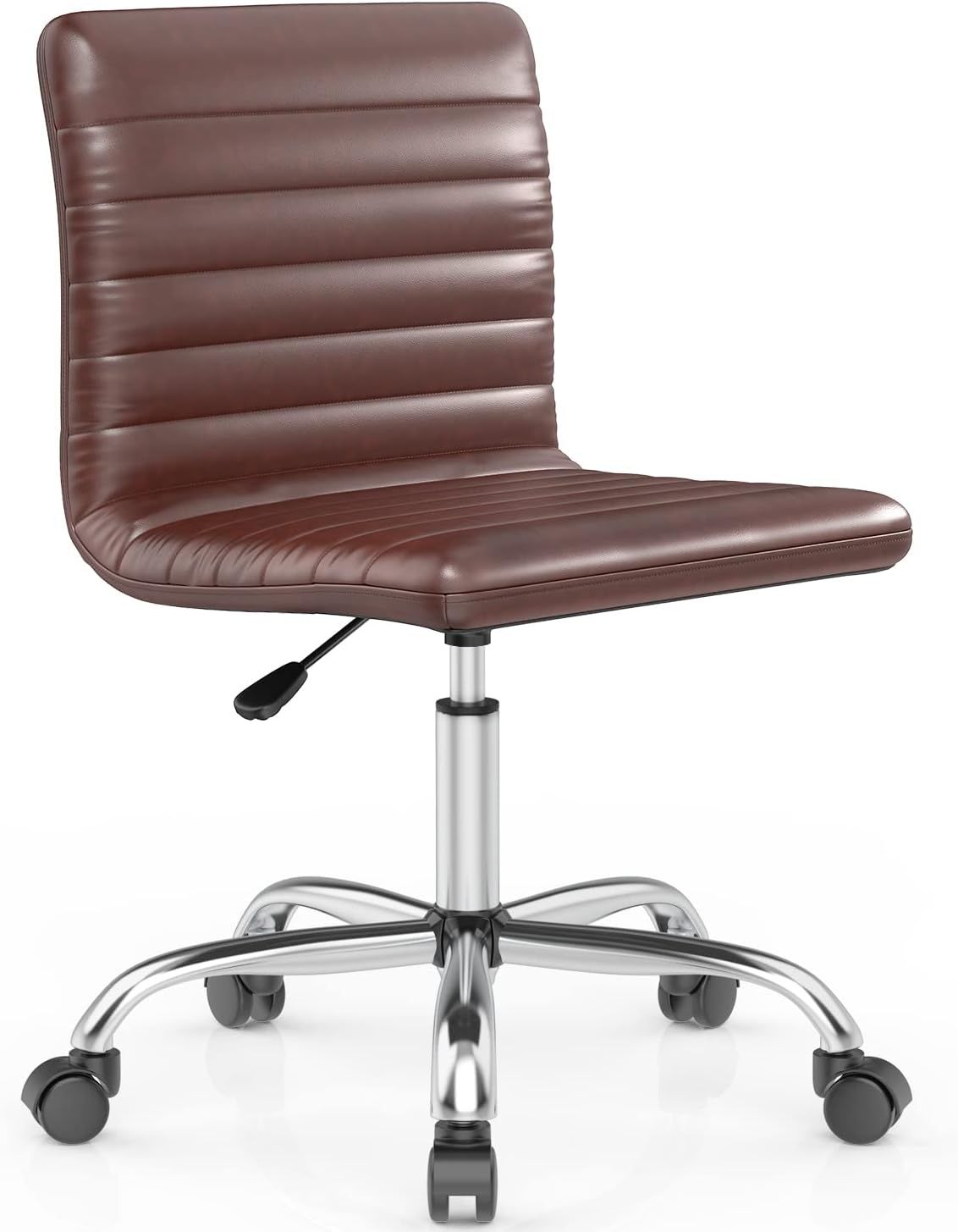 Refurbished Smug Armless Leather Swivel Desk Office Chair | Reebelo