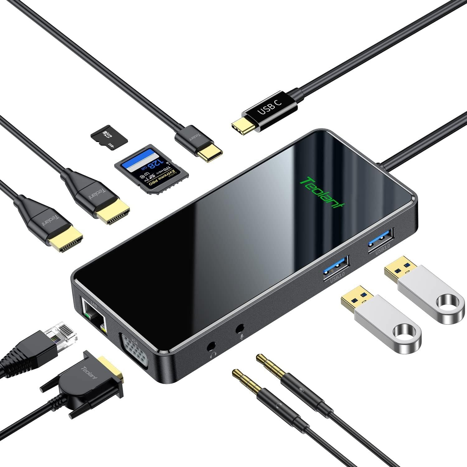 Refurbished Teolant 11-in-1 Triple Display USB Docking Station Dual ...